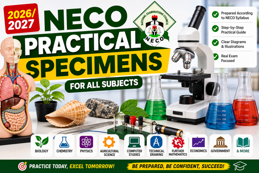 NECO Practical Specimens Bio, Chem, Phy & Agric 2026/2027 - Necorunz2026